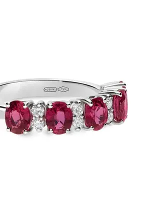LEO PIZZO 18kt White Gold Diamond And Ruby Eternity Ring
