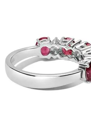 LEO PIZZO 18kt White Gold Diamond And Ruby Eternity Ring