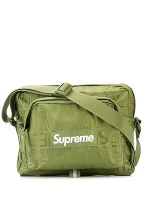 Supreme Logo Print Shoulder Bag - Green | Editorialist