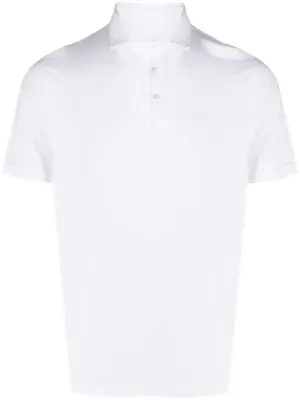 Fedeli Short-sleeved Cotton Polo Shirt - White