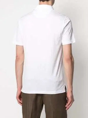 Fedeli Short-sleeved Cotton Polo Shirt - White