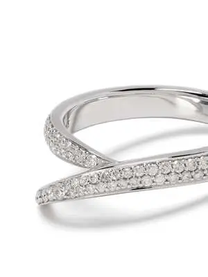SHAUN LEANE 18kt White Gold Diamond Interlock Ring