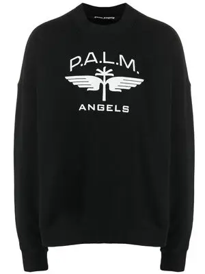 Palm Angels Logo-print Sweatshirt - Black