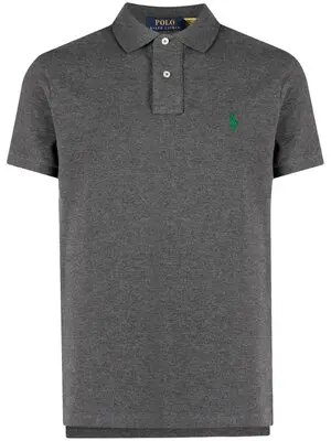 Polo Ralph Lauren Embroidered-logo Polo Shirt - Grey