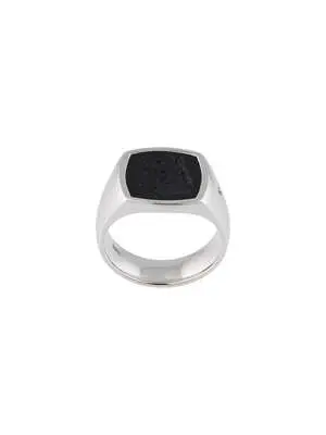 Tom Wood Sterling Athena Cushion Onyx Ring - Silver