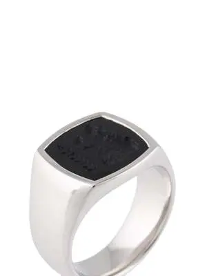 Tom Wood Sterling Athena Cushion Onyx Ring - Silver