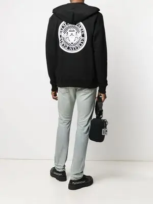 Balmain Logo-print Zip-up Hoodie