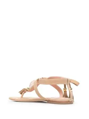Alberta Ferretti Suede Tassel Sandals
