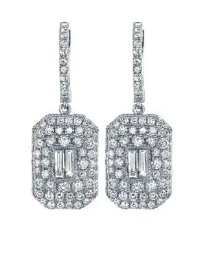 Shay 18kt White Gold Diamond Drop Earrings - Silver