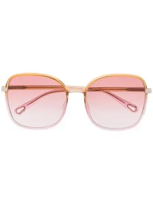 Chloé Franky Oversized Square Sunglasses - Yellow