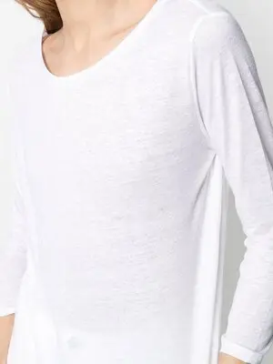 Majestic Filatures Wide-neck Three-quarter Sleeves T-shirt - White