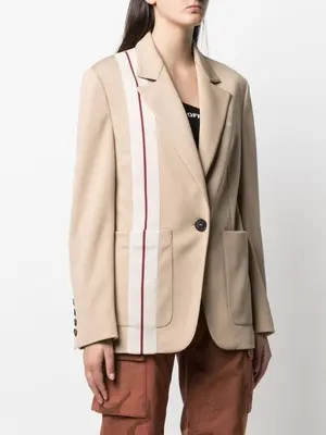 Palm Angels Stripe-detail Single-breasted Blazer