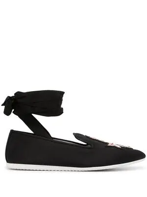 Joshua Sanders Crest Ankle-tie Loafers