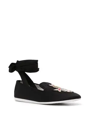 Joshua Sanders Crest Ankle-tie Loafers