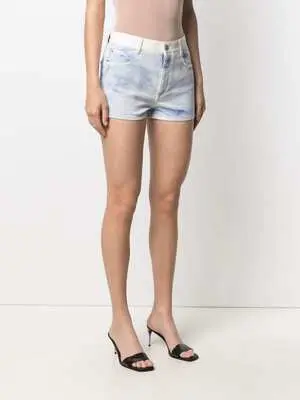 Stella McCartney Marble Tie-dye Denim Shorts
