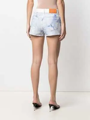 Stella McCartney Marble Tie-dye Denim Shorts