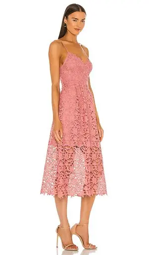 Astr The Label Lace A-line Midi Dress In Mauve