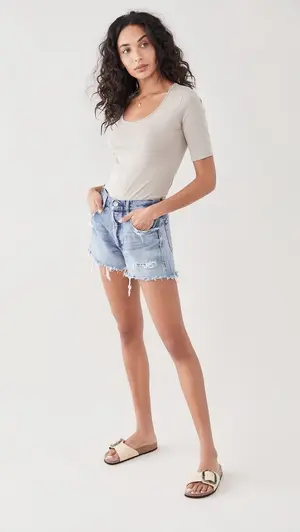 Moussy Vintage Packard Denim Shorts - Blu