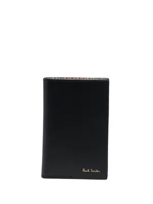 Paul Smith Artist Stripe-print Leather Cardholder - Black