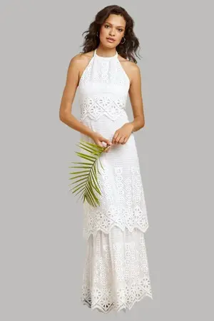 Miguelina Edna Tie Halter Dress