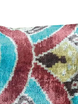LES-OTTOMANS Jacquard Silk Velvet-blend Cushion
