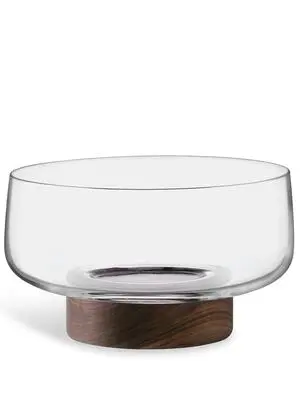 LSA INTERNATIONAL City Glass Bowl And Walnut Base - Neutrals