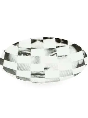 FORNASETTI Checkboard Face Print Plate