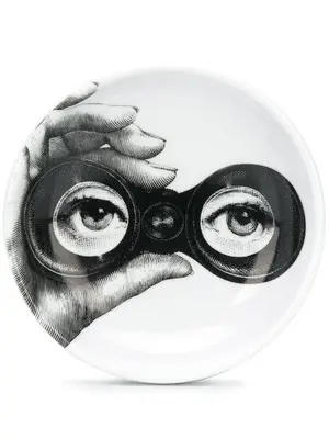 FORNASETTI Binoculars-print Ashtray - White