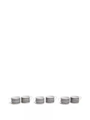 FORNASETTI Architettura Cup And Saucers - Black