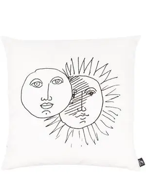 FORNASETTI Solitudo Silk Cushion - Black