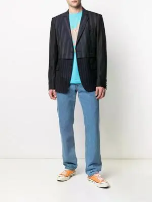 WALTER VAN BEIRENDONCK Pinstripe-panel Blazer - Blue