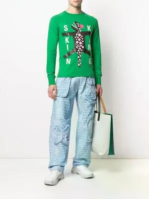 WALTER VAN BEIRENDONCK Graphic Print Cotton Sweatshirt