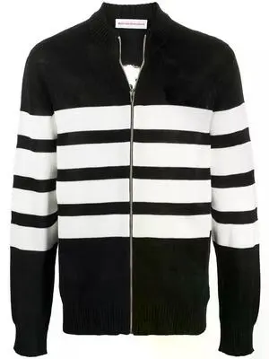 WALTER VAN BEIRENDONCK Horizontal Stripe Knit Cardigan