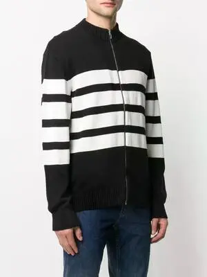 WALTER VAN BEIRENDONCK Horizontal Stripe Knit Cardigan
