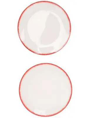 ANN DEMEULEMEESTER X SERAX Set Of Two Porcelain Contrast Rim Plates - White