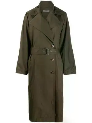Issey Miyake 1980s Oversized Trench Coat - Green