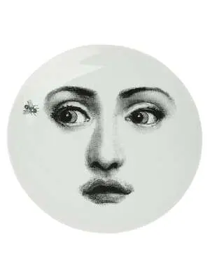 FORNASETTI Portrait And Fly Print Plate - Black