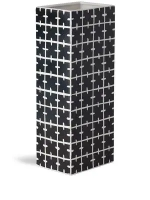 NUOVE FORME Geometric Print Rectangular Vase - Black