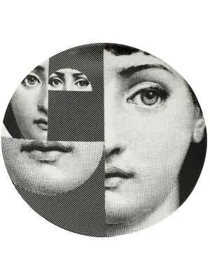 FORNASETTI Face Print Plate - Black
