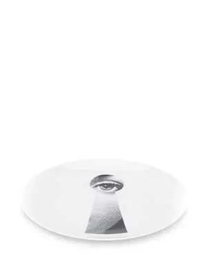 FORNASETTI Lina Cavalieri-print Wall Plate - White