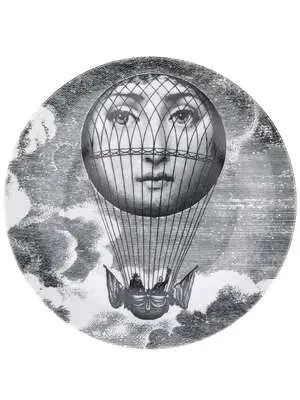 FORNASETTI Lina Cavalieri-print Wall Plate - Black
