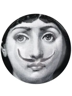FORNASETTI Lina Cavalieri-print Wall Plate - Black