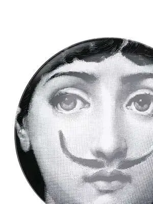 FORNASETTI Lina Cavalieri-print Wall Plate - Black