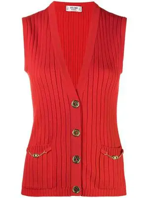 Celine 1980s Ribbed Knit Vest