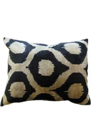 LES-OTTOMANS Jacquard Silk-blend Cushion - White