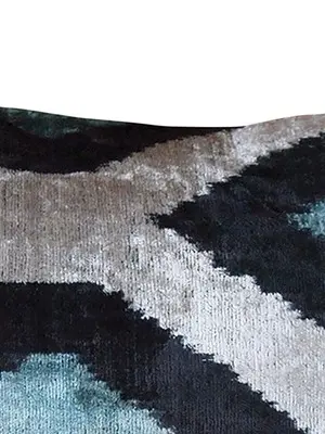 LES-OTTOMANS Jacquard Silk Velvet-blend Cushion