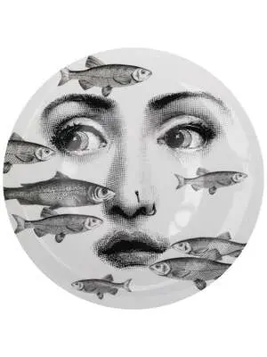 FORNASETTI Illustrated Plate - White