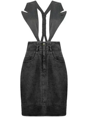 Moschino 1990s Detachable Lapels Denim Skirt