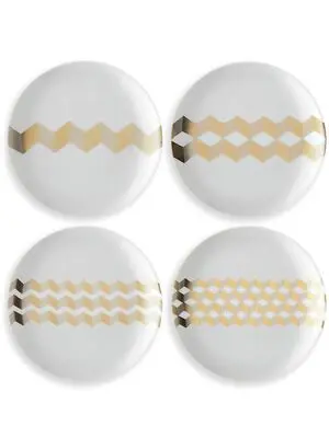 LSA INTERNATIONAL Chevron Tea Plates - White