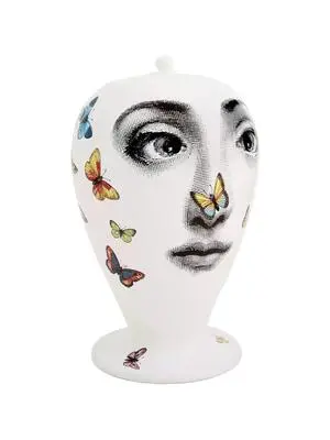 FORNASETTI Farfalle Face-print Vase - White